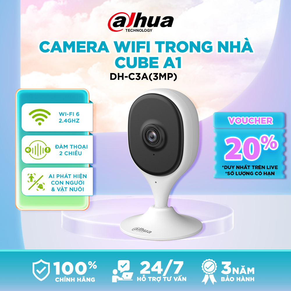 Camera Wifi trong nhà DAHUA Cube A1 (3MP/5MP) I Mini CCTV, Đàm thoại 2 ...