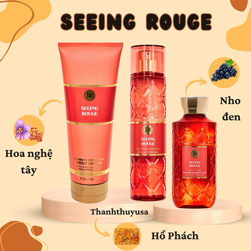 [ SEEING ROUGE ] Body Mist Xịt Thơm Toàn Thân Bath & Body Works ...