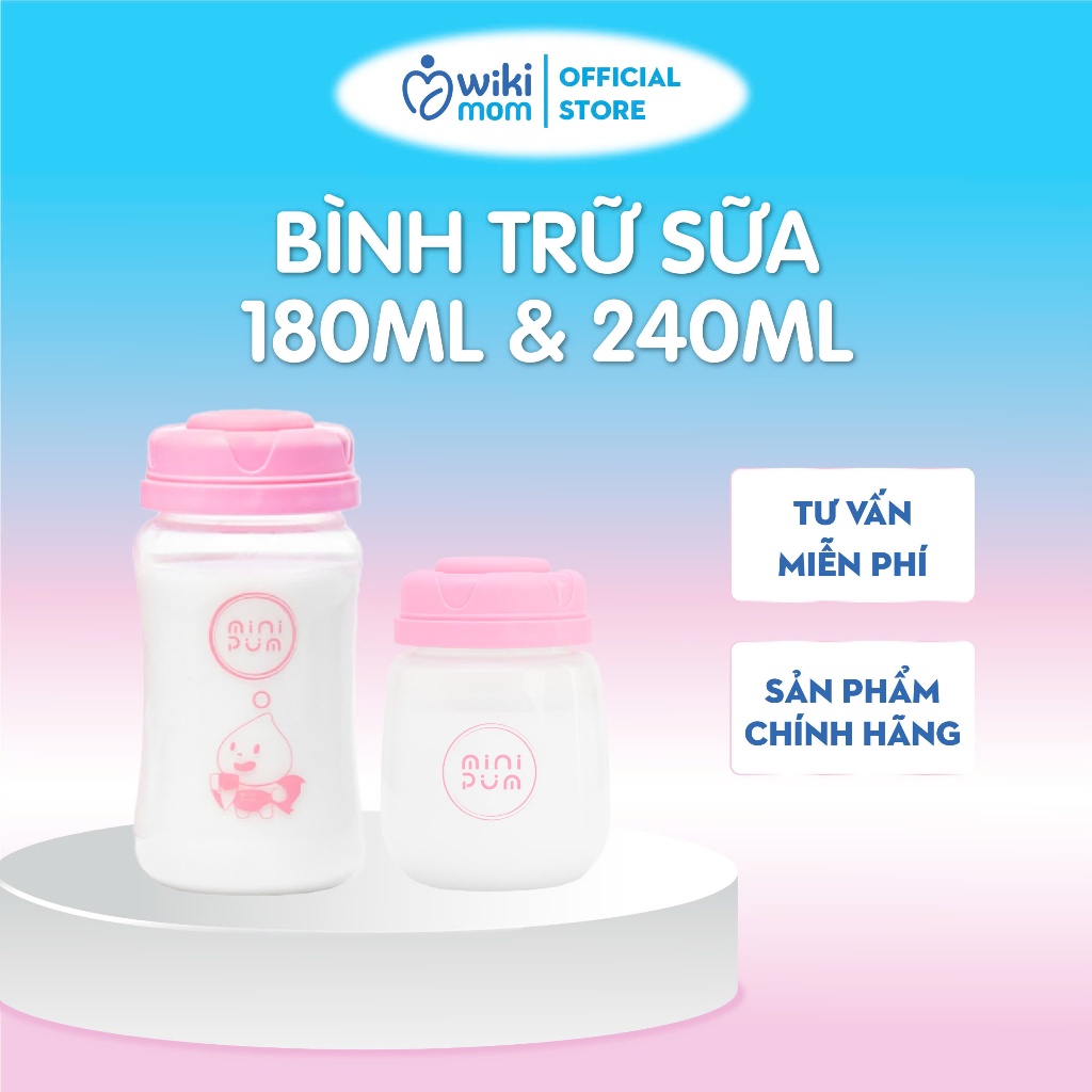 Bình trữ sữa cổ rộng Mini Pum 180ml, 240ml dùng cho máy hút sữa Spectra, Avent, Fatz, Rozabi ...