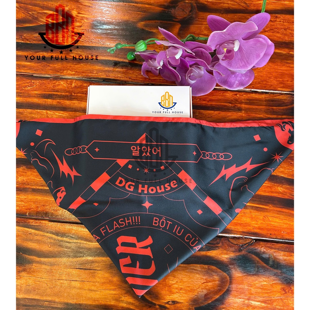 KHĂN BANDANA DG house Rhyder QUANG ANH Flash, BBN Your Full House, lụa ...
