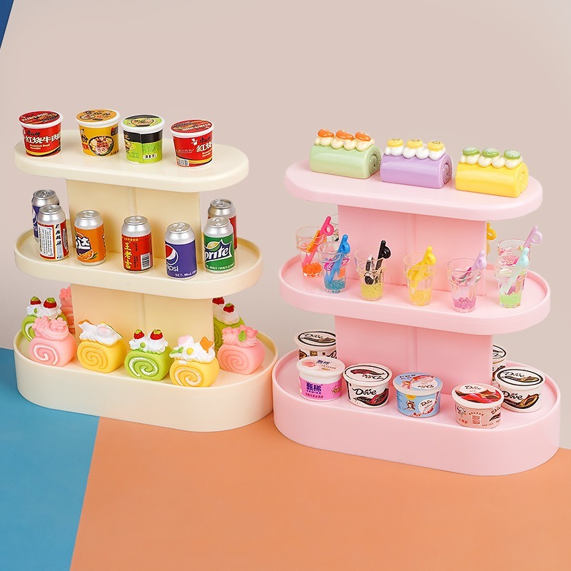 Kệ Tròn Mini 3 Tầng Size To Kệ Siêu Thị Trang Trí Nhà Búp Bê Làm Đồ Thủ ...