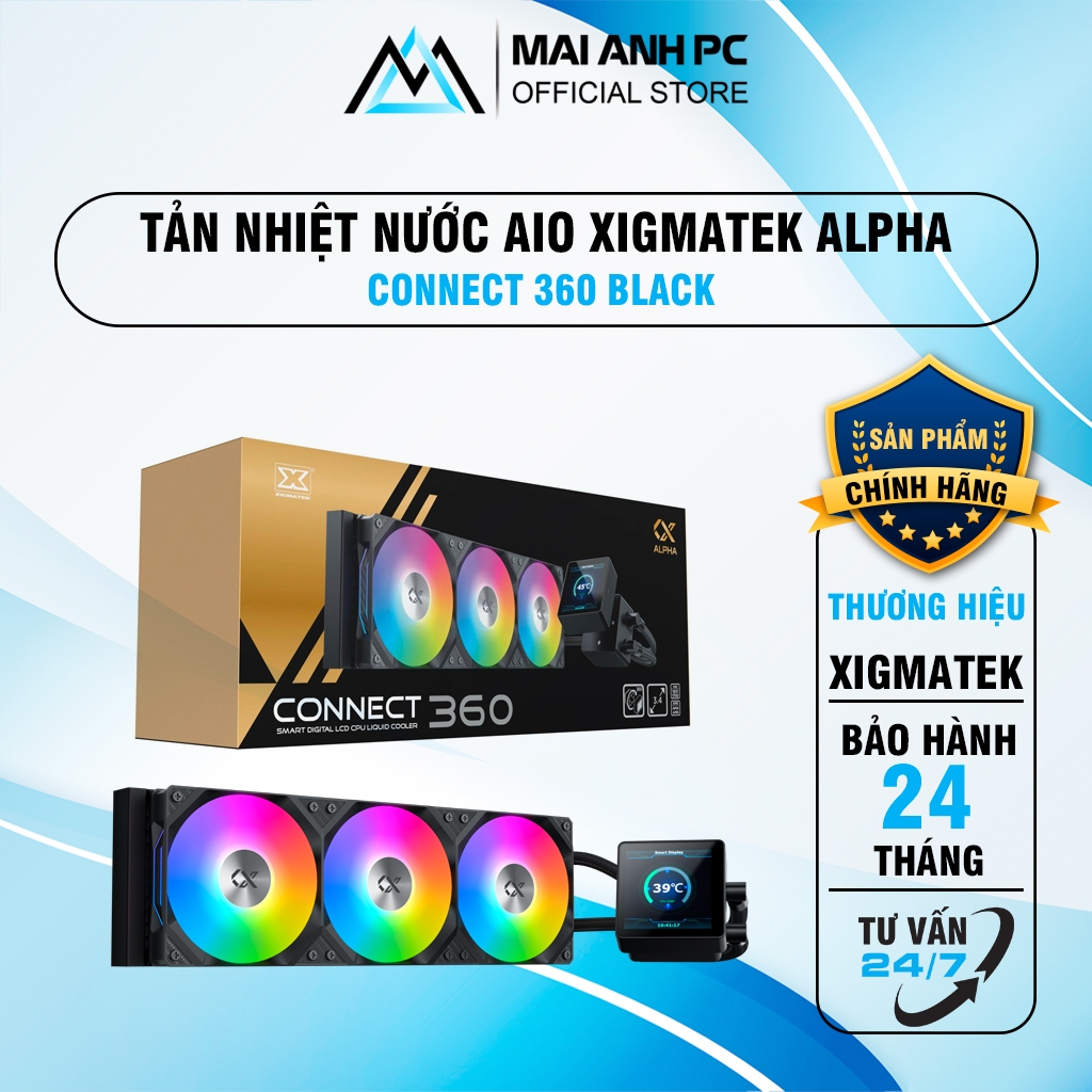 TẢN NHIỆT NƯỚC AIO XIGMATEK ALPHA – CONNECT 360 BLACK BẢO HÀNH 24 THÁNG | Shopee Việt Nam