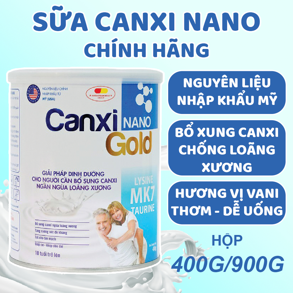 [ Chính Hãng ] Sữa Bột Canxi Cho Người Lớn Tuổi Sữa Canxi Nano Gold Lon 400G/900G | Shopee Việt Nam