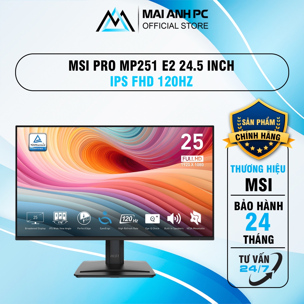 Màn hình MSI PRO MP251 E2 24.5 inch FHD IPS 120Hz 1ms (HDMI, Display ...