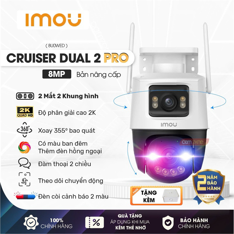Camera Wifi Ngoài Trời Imou Knight/Cruiser Dual 2 Pro DUAL (S7XFP 8MP ...