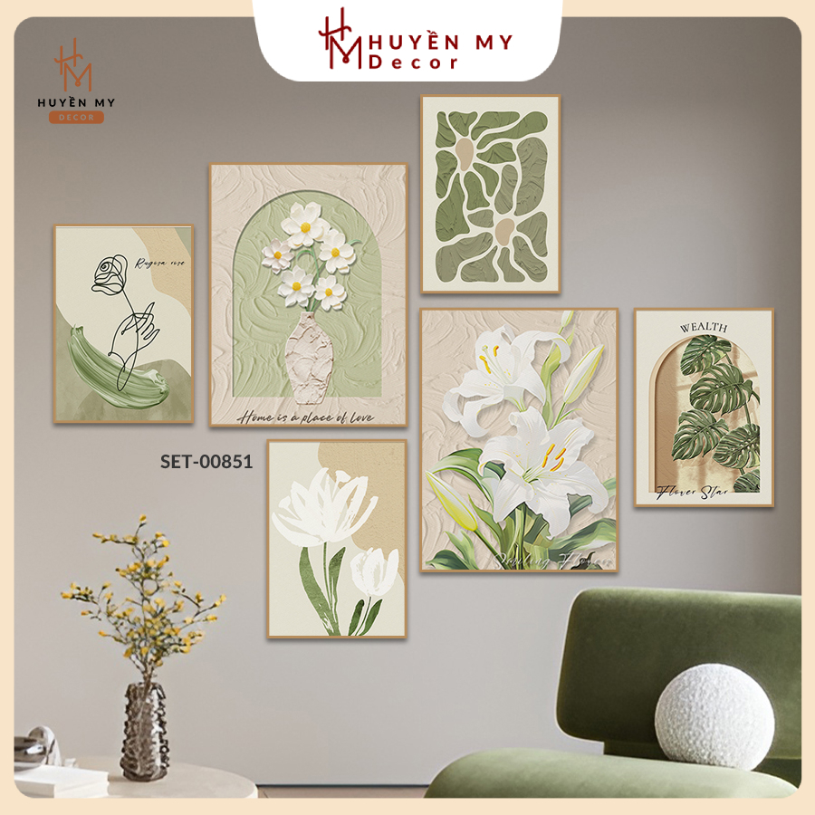 SET 6 Tranh Dán Tường Nhiều Mẫu Đa Dạng, Trendy, Decor Phòng Khách ...