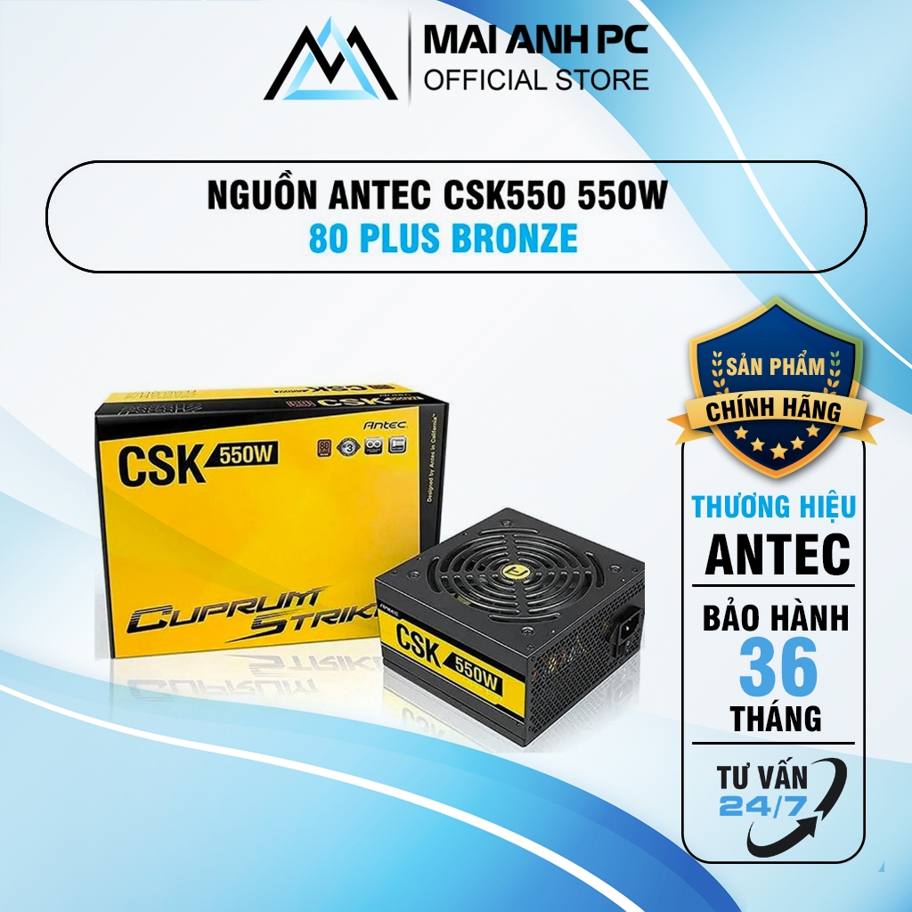 BỘ NGUỒN MÁY TÍNH ANTEC CUPRUM STRIKE CSK550 (550w, 80 Plus Bronze) / Antec V550 | Shopee Việt Nam