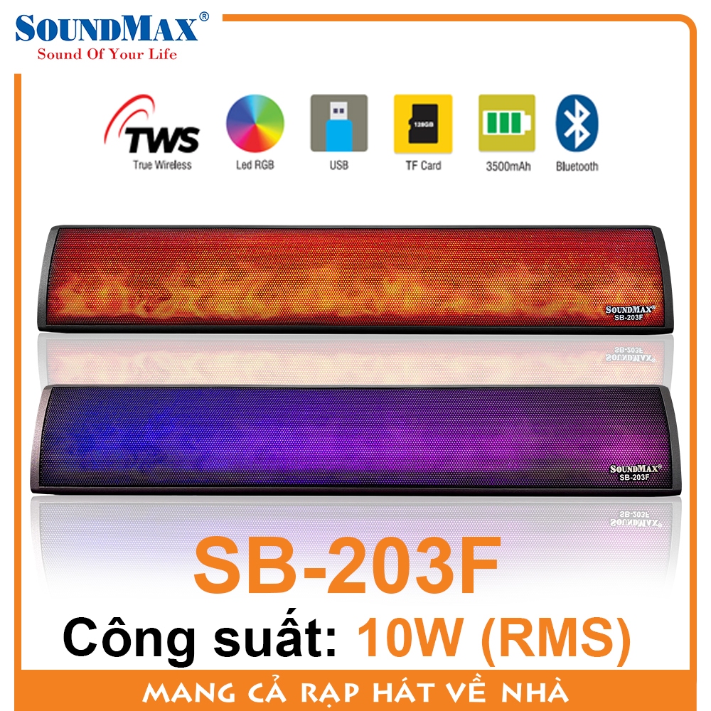 Loa soundbar LED RGB lửa độc đáo SoundMax SB-203F | Soundbar speaker ...
