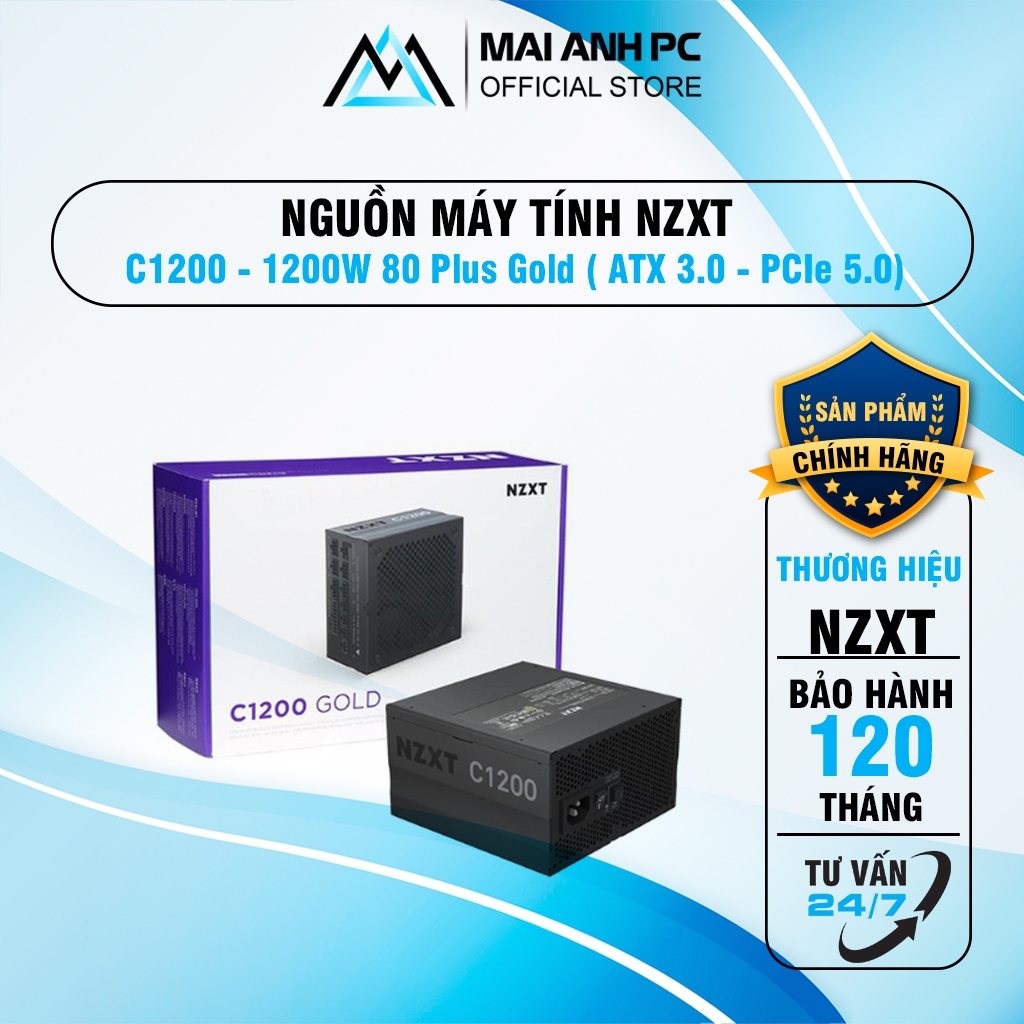 Nguồn NZXT C1200 Gold (1200W/ 80 Plus Gold/ Fully-Modular) | Shopee ...