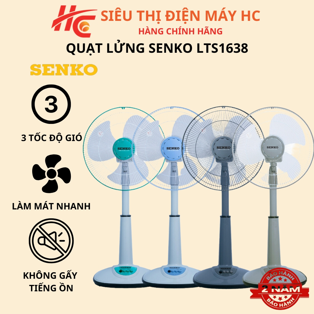 Quạt Điện Đứng Senko L1638 Chính Hãng, Động Cơ Lõi Đồng 100%, Công Suất ...