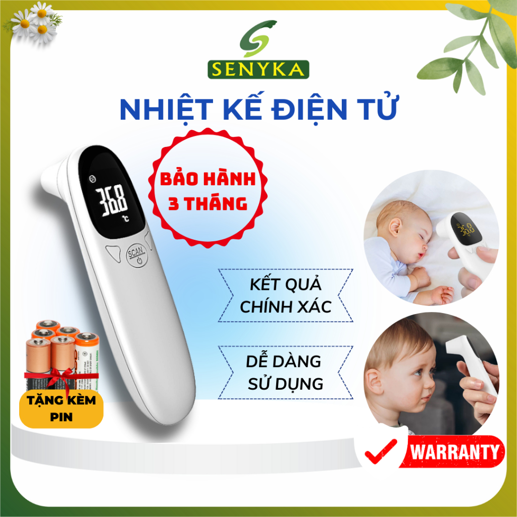 Nhiệt kế điện tử hồng ngoại đo nhiệt độ cho bé nhỏ gọn dễ sử dụng kết ...