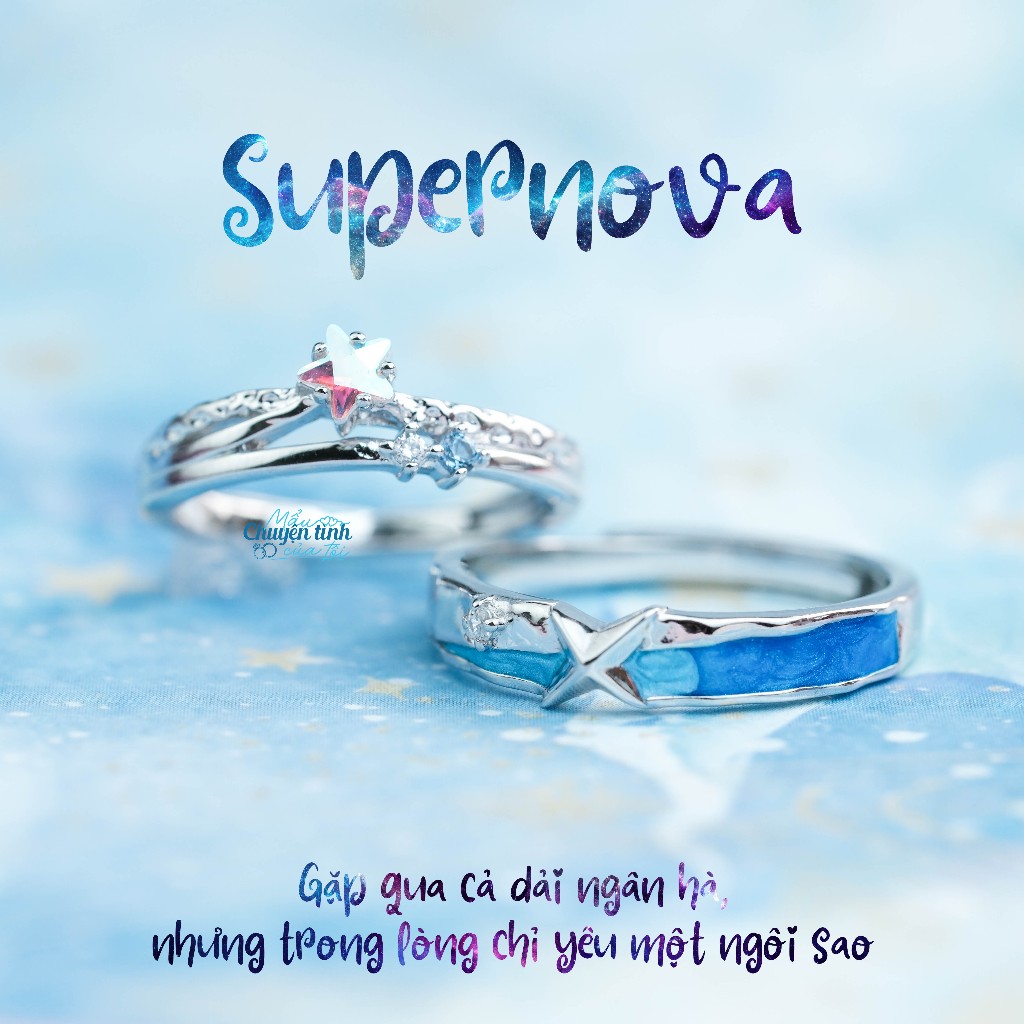 Nhẫn cặp Supernova - nhẫn bạc cặp đôi 925 Supernova - Tặng setbox quà ...