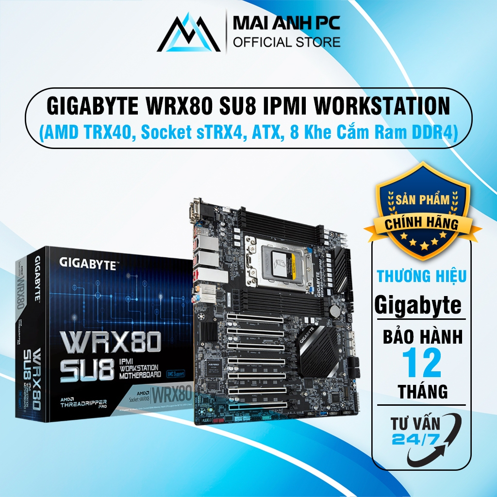 Mainboard Gigabyte WRX80 SU8 IPMI Workstation (AMD TRX40, Socket sTRX4 ...