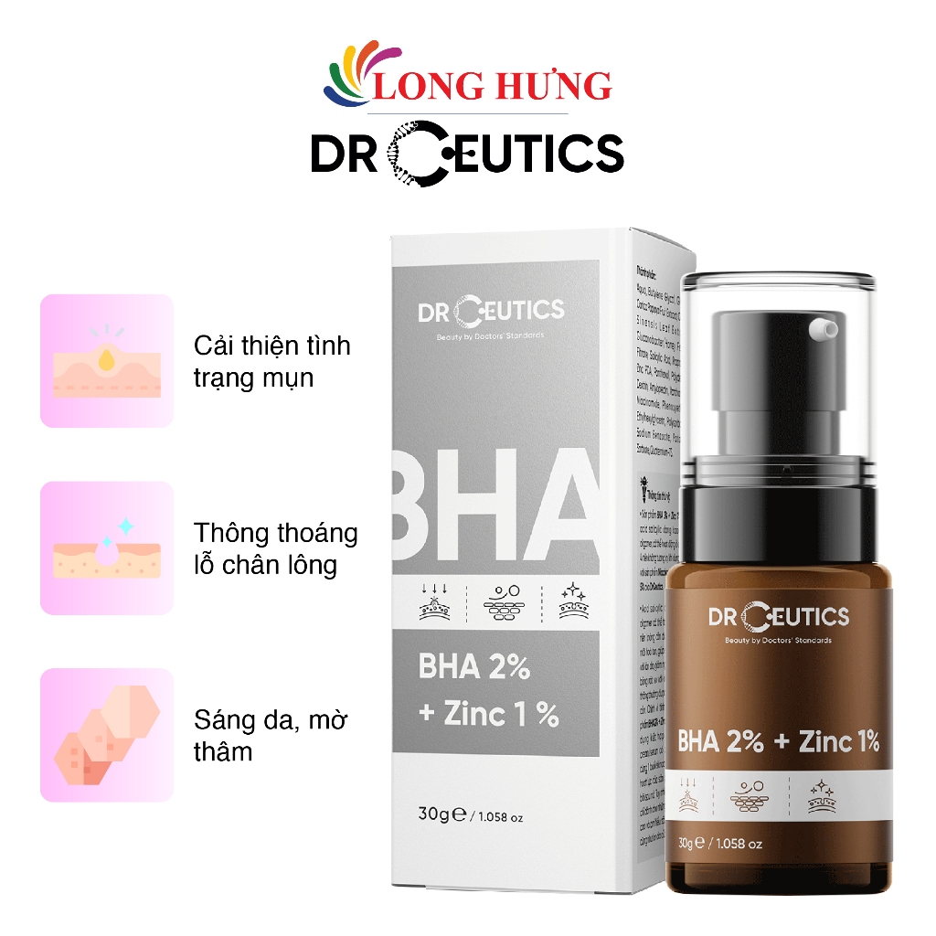 Tinh chất giảm mụn DrCeutics BHA 2% + Zinc 1% (30g) | Shopee Việt Nam