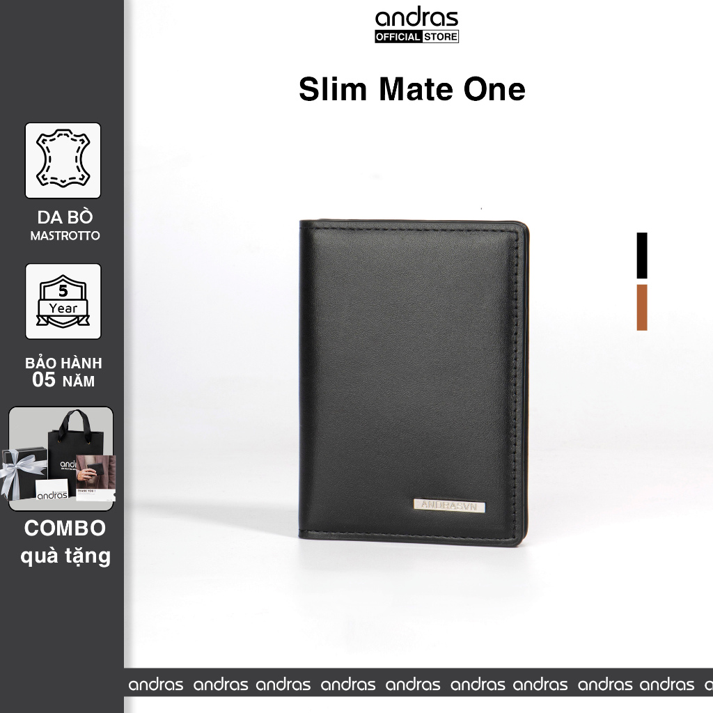[Có Khắc Tên] Ví da nam Card Holder mini Slim Mate One chất liệu da bò ...