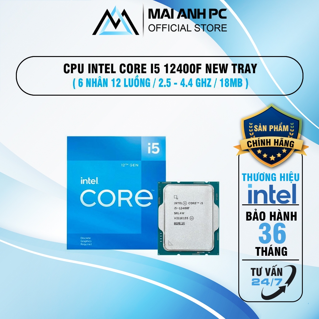 CPU Intel Core i5 12400F Tray | 4.40 GHz, 6 Cores 12 Threads, LGA 1700 ...