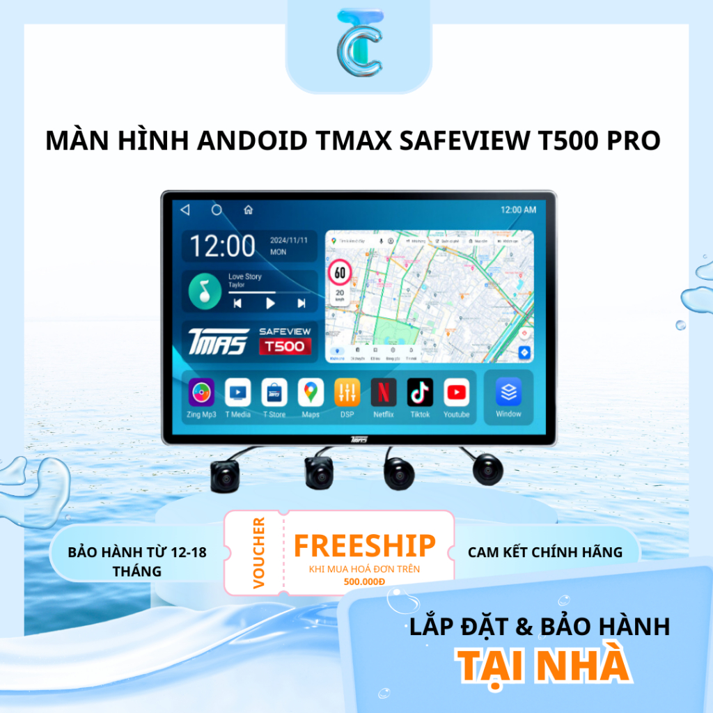 Màn Hình Andoid TMAX Safeview T500 PRO | 11.5inch Ram 4-32GB | Chính ...