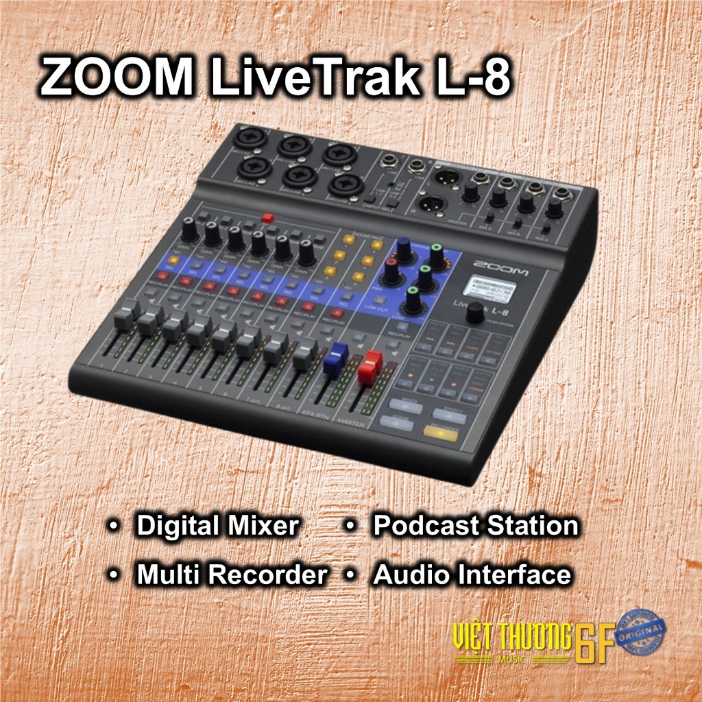 ZOOM LiveTrak Mixer L-8 ( digital mixer - Multi Track Recorder - Audio ...