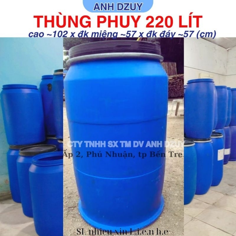 Lu 220 Lít Tròn Đế Bằng Có Nắp Đai Sắt Chắc Chắn Chống Đổ - Mới 95% ...