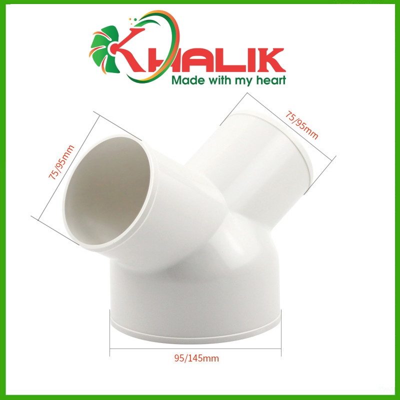 Côn thu chữ Y ống nhựa PVC, cút nối ống dẫn thông gió ống Y 150-100 ...