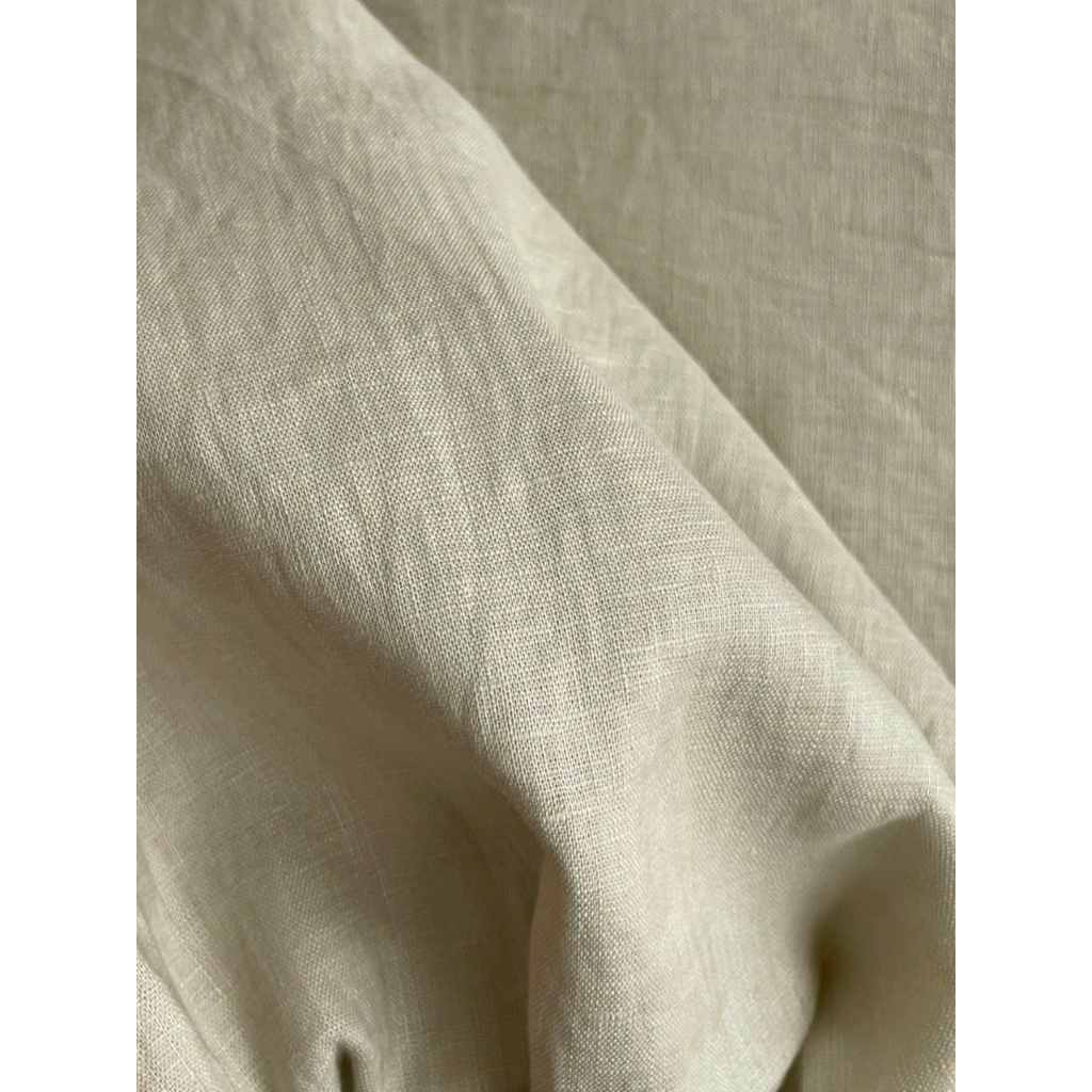 Vải linen tưng premium 140gsm màu be đã wash công nghiệp, khổ 1m3-1m35 ...