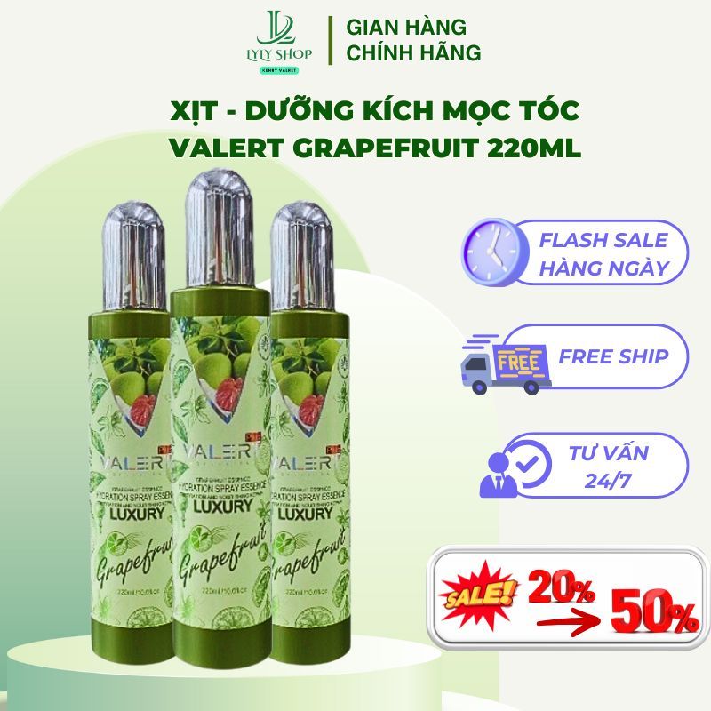 Xịt Dưỡng Tóc Bưởi Grapefruit Valert 220ML ,Kích Thích Mọc Tóc Ngăn ...