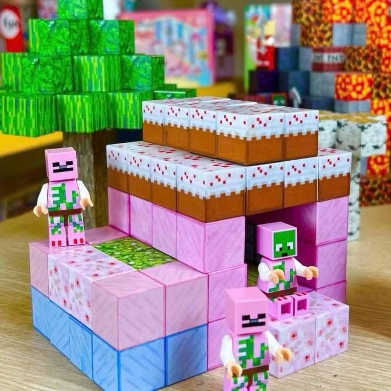 Mô Hình Lắp Ráp Minecraft Từ Các Khối Nam Châm Block Minecraft Nam Châm ...