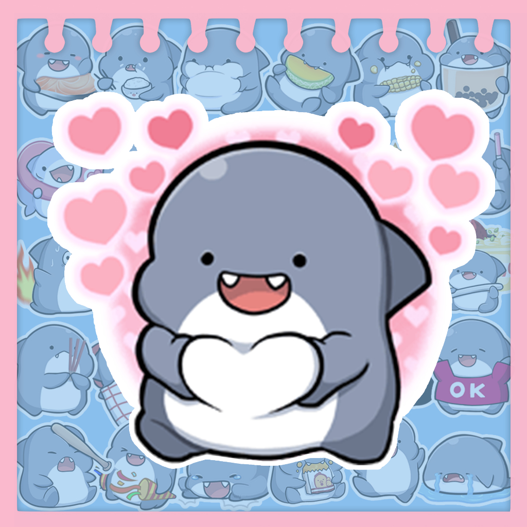 Sticker cá mập dễ thương - Shahimi Shark set 30 hình dán trang trí sổ ...