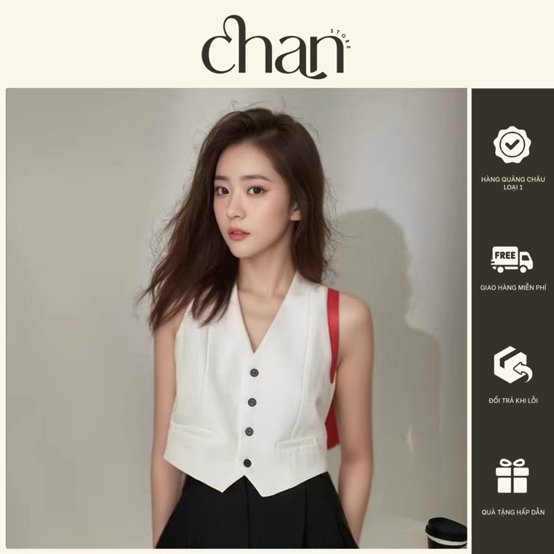 Áo vest ghile cổ V phối nút trước phong cách hàn quốc M7010 | Shopee ...