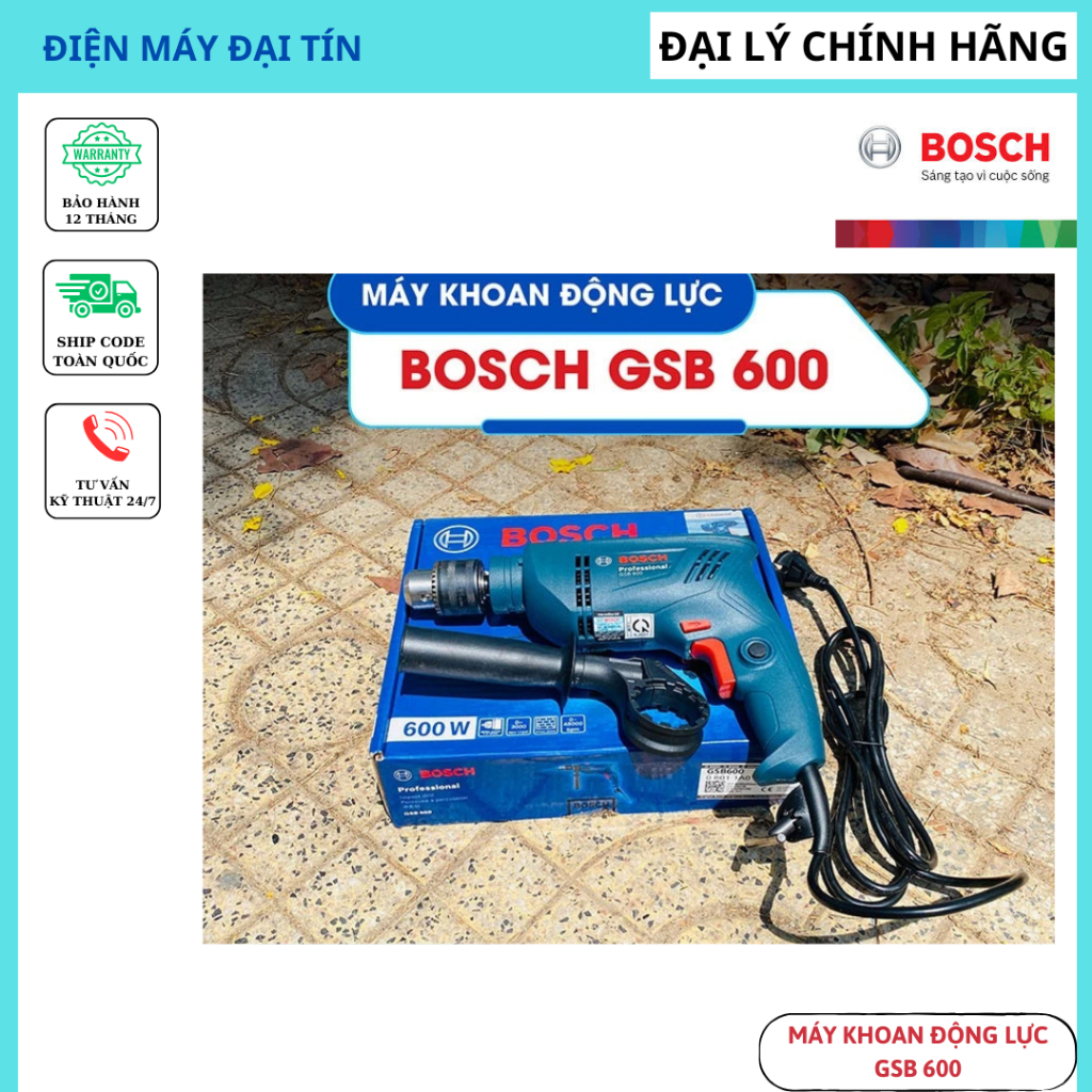 Máy khoan động lực Bosch GSB 600 06011A03K0 600W [CHÍNH HÃNG] | Shopee Việt Nam