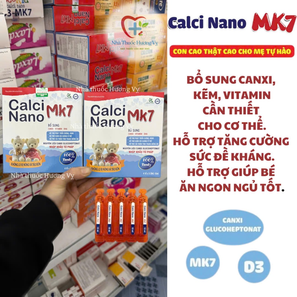 Ống Uống Bổ Sung Canxi, Vitamin, DHA - CALCI NANO MK7 - Giúp Phát Triển Răng, Xương,Giảm Còi ...