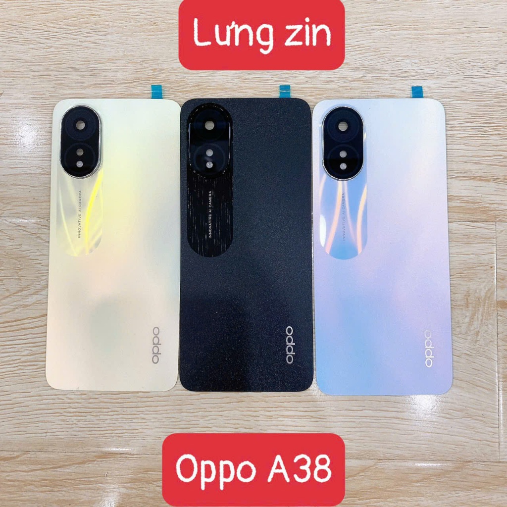 Lưng vỏ oppo a38, lưng nhựa có viền kính camera ngoài zin, vỏ oppo ...