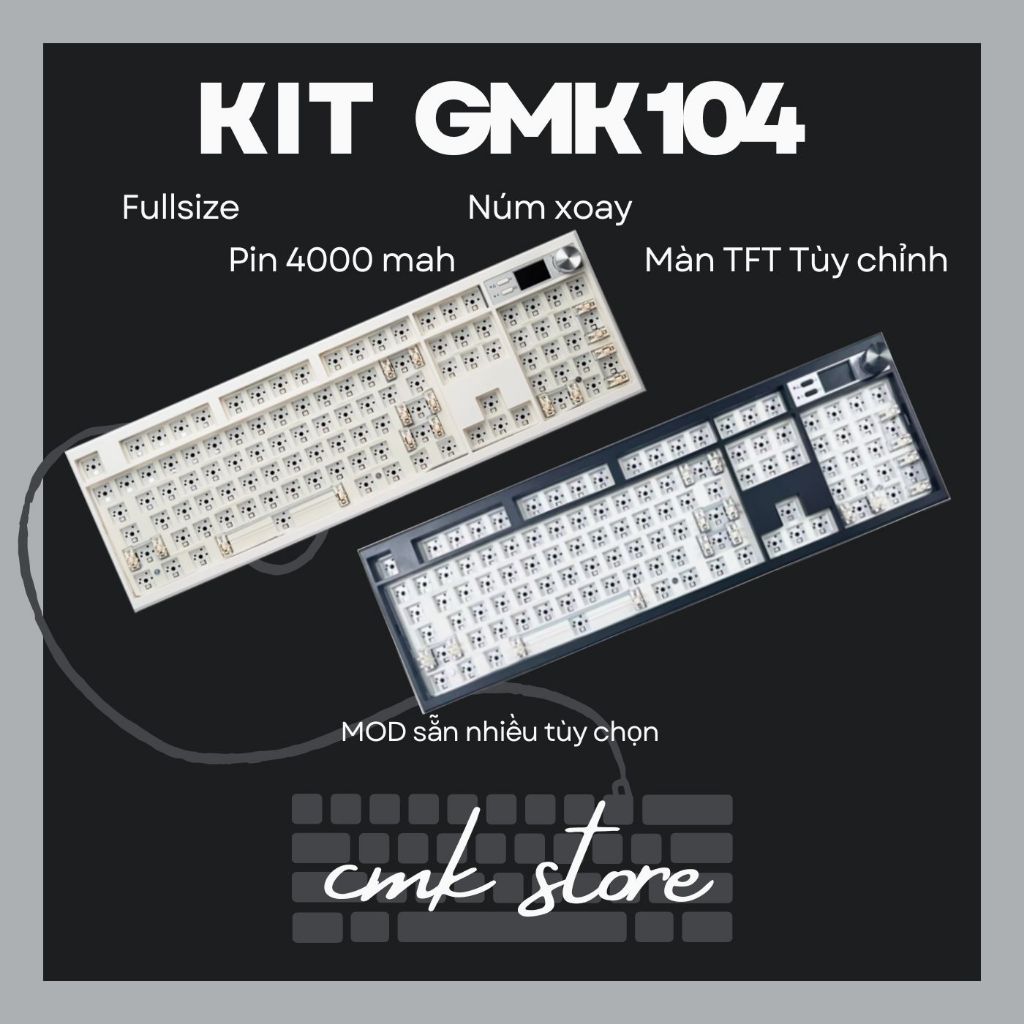 (sẵnn) Kit Custom Bàn Phím Cơ Fullsize - Zouya GMK104 - Có Cả Màn Hình ...
