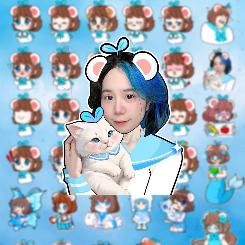 Set 40 Tấm Sticker Mèo Simmy, Hero Team Dễ Thương | Shopee Việt Nam