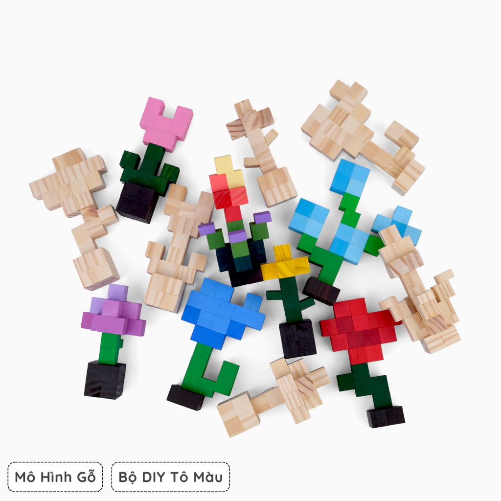 Mô Hình Hoa Minecraft Flowers (Tô Sẵn & KIT Tự Tô Màu) | Shopee Việt Nam