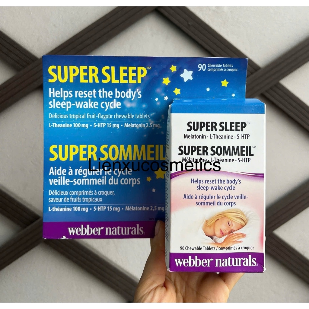 [Mẫu mới] Viên uống hỗ trợ giấc ngủ Super sleep Webber Naturals 90 viên ...