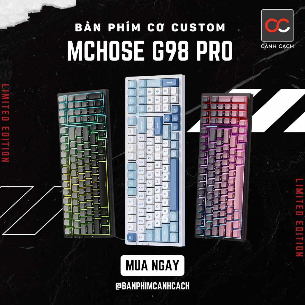 Bàn Phím Cơ Gaming Không Dây Mchose G98 Pro | Shopee Việt Nam