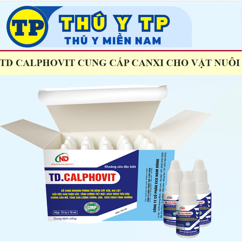 TD CALPHOVIT 10ML cung cấp canxi chó mèo, hỗ trợ các vấn đề canxi trên ...