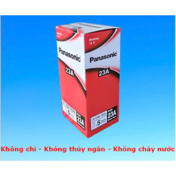 Hộp 5 viên Pin 12V A23 Alkaline Panasonic chính hãng dùng cho remote cửa cuốn, chuông báo cháy ...