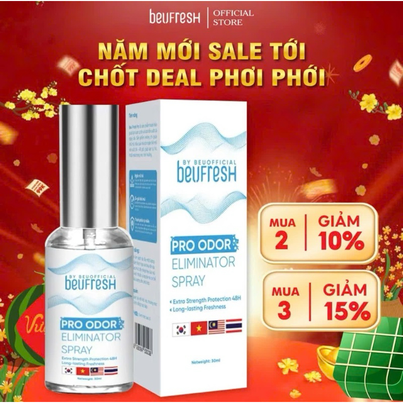 Xịt khử mùi toàn thân, lăn khử mùi BEUFRESH ngăn tiết mồ hôi, hạn chế ...