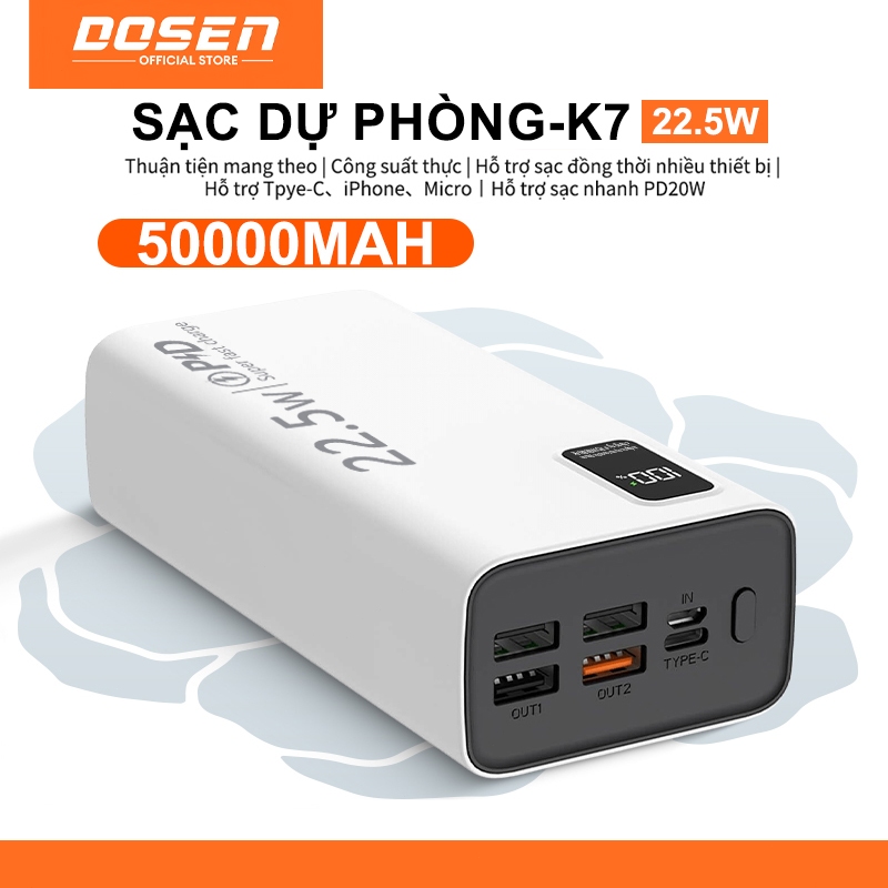 dosen Sạc dự phòng power bank pd22.5w 10000mah 30000mah 50000mah pin dự phòng màn hình led tích ...
