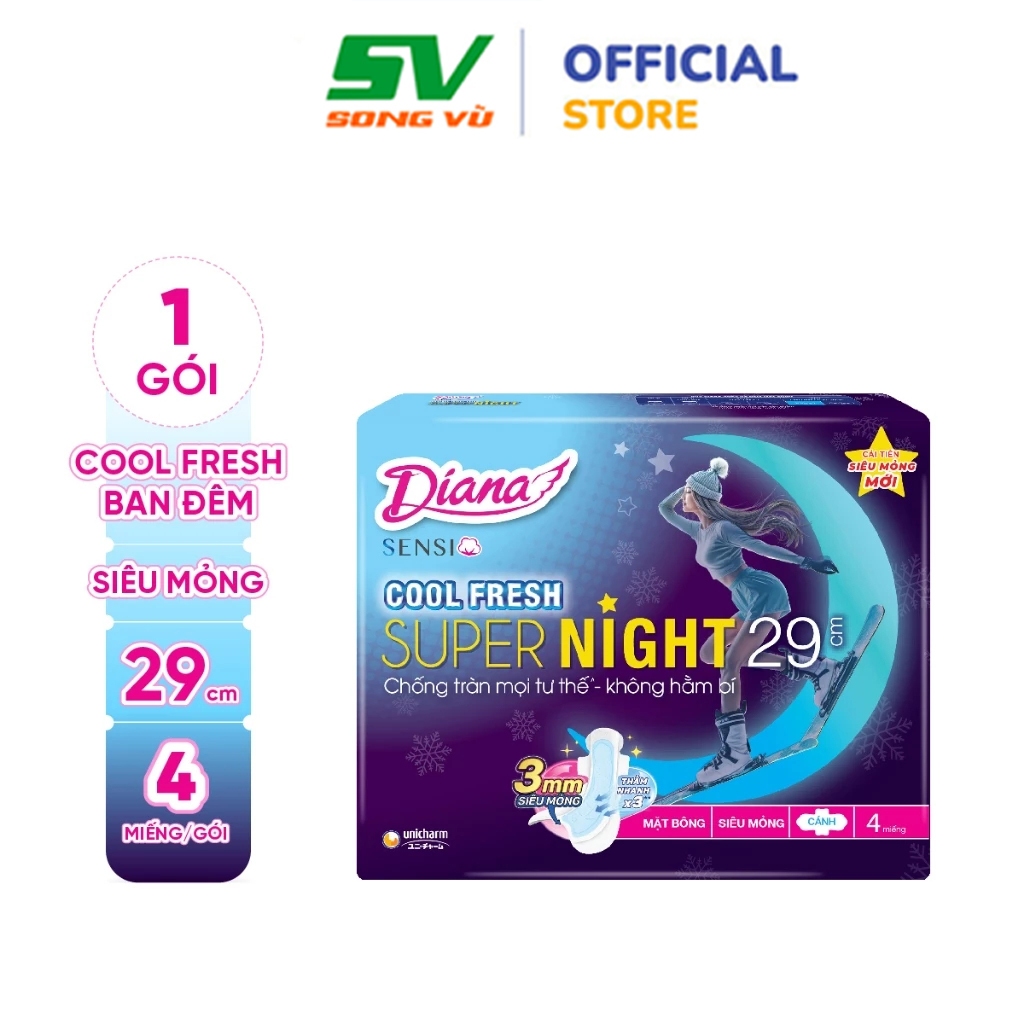 [BVS BAN ĐÊM] Băng Vệ Sinh siêu thấm Night/ Super Night Diana ĐỦ SIZE ...