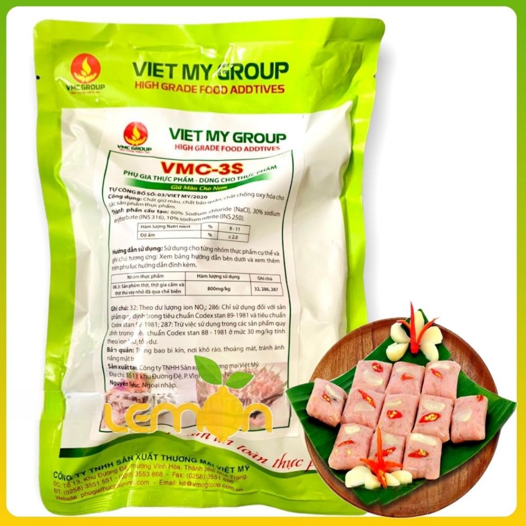 1Kg Muối đỏ VMC 3S - Muối đỏ chuyên dùng tạo màu đỏ hồng cho nem chua ...