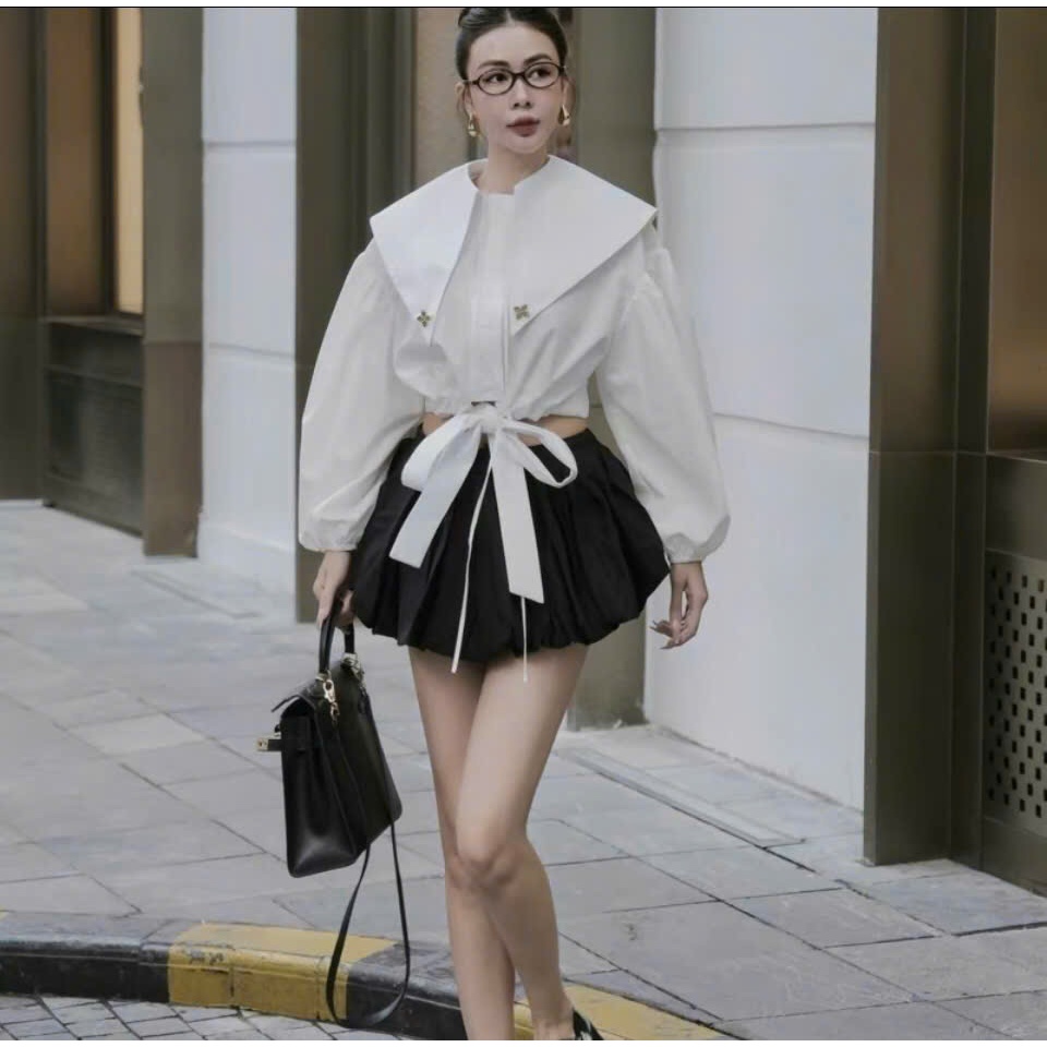 Set Áo Sơ Mi Chân Váy Kaki TKCC BAGEO | Shopee Việt Nam