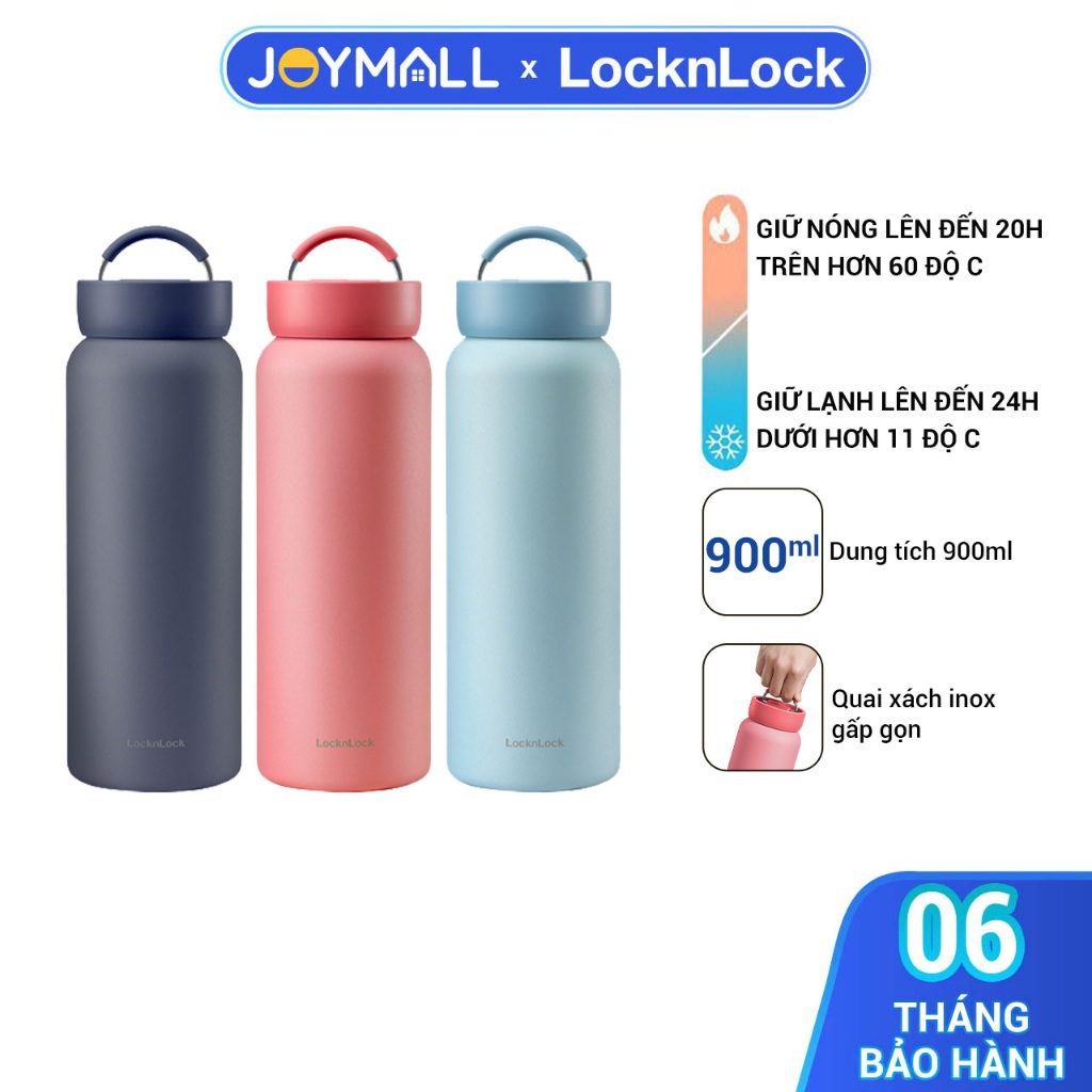 Bình Giữ Nhiệt LocknLock Jumbo Tumbler LHC4300 900ml,Hàng Chính Hãng,Quai Xách,Giữ Nhiệt 24h ...