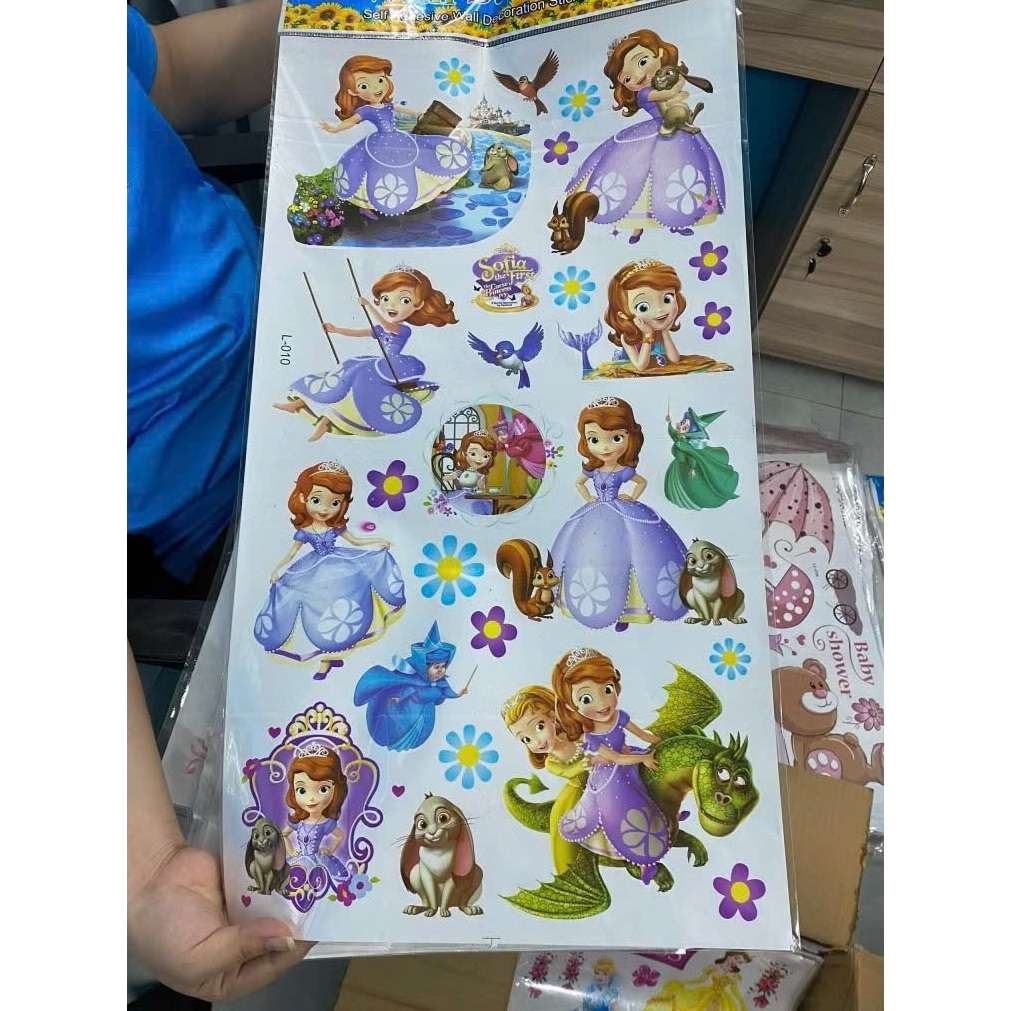 Hình dán sticker cute ,decal dán tường cho bé mẫu hoạt hình công chúa ...