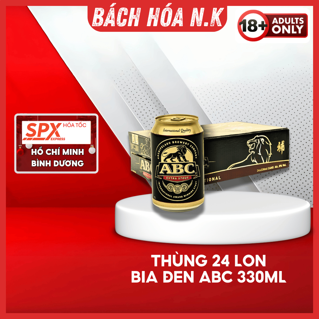 Bia ABC Đen Campuchia - BIA ĐEN 8% - Bia Đen - Thùng 24Lon x 330ML ...