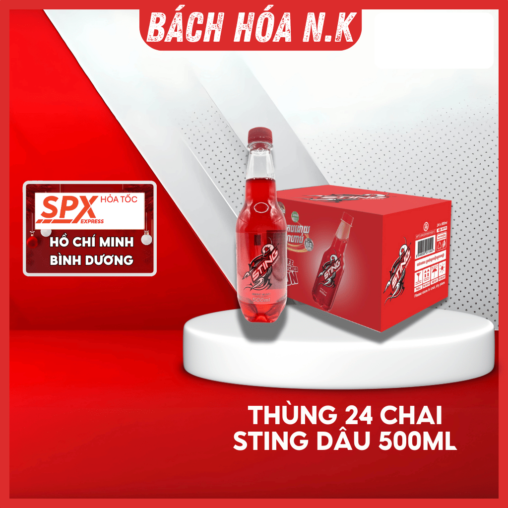 Sting Dâu CHAI 500ML - Thùng 24 chai x 500ml | Shopee Việt Nam