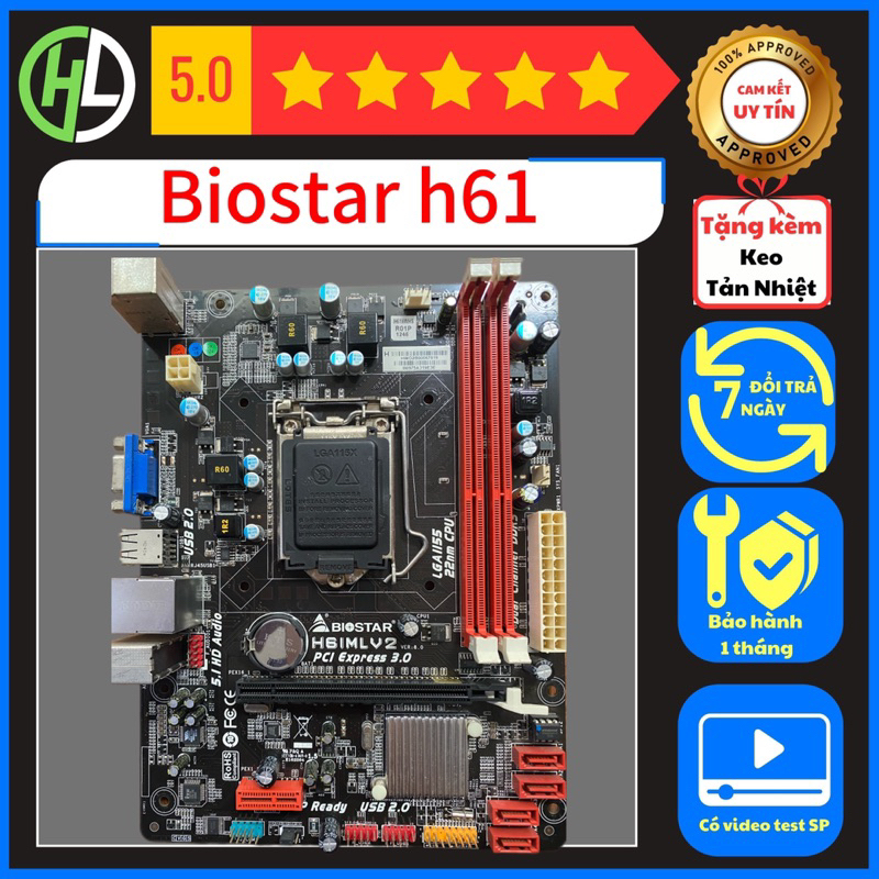 MAIN BIOSTAR H61 ZIN ĐỦ CHẶN GIÁ RẺ | Shopee Việt Nam