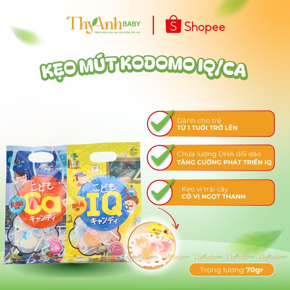 Kẹo Mút Kodomo IQ/CA Bổ Sung DHA Nhật Bản | Shopee Việt Nam
